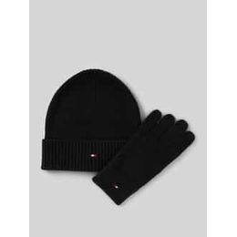 Tommy Hilfiger Beanie und Handschuhe im Set mit Kaschmir-Anteil