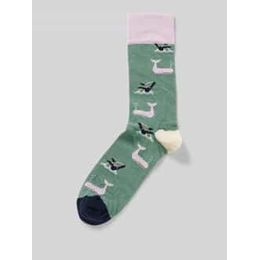 DillySocks Socken mit Motiv-Stitching Modell 'Whale Party'