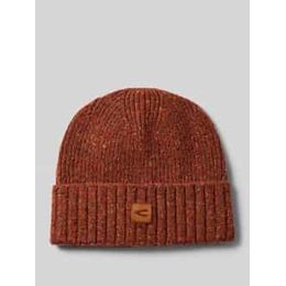 Camel Active Beanie aus Woll-Mix mit Label-Patch