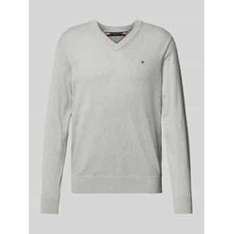 Tommy Hilfiger Strickpullover mit Logo-Stitching Modell 'PIMA'