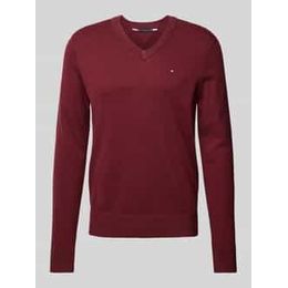 Tommy Hilfiger Strickpullover mit Logo-Stitching Modell 'PIMA'