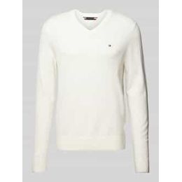 Tommy Hilfiger Strickpullover mit Logo-Stitching Modell 'PIMA'