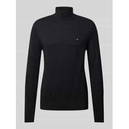 Tommy Hilfiger Rollkragenpullover mit Logo-Stitching Modell 'PIMA'