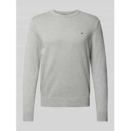 Tommy Hilfiger Strickpullover mit Logo-Stitching Modell 'PIMA'