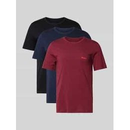 Hugo Regular Fit T-Shirt mit Label-Print im 3er-Pack