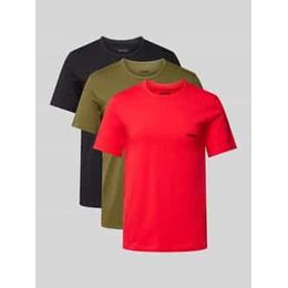 Hugo Regular Fit T-Shirt mit Label-Print im 3er-Pack