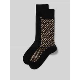 BOSS Socken mit Label-Detail Modell 'Shine Mono' im 2er-Pack