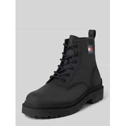 Tommy Jeans Schnürboots aus Leder mit Label-Patch Modell 'LACE UP'