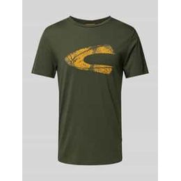 Camel Active T-Shirt mit geripptem Rundhalsausschnitt