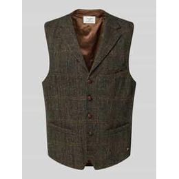 Carl Gross Harris Tweed Weste mit Brustleistentasche Modell 'Warner'