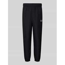 EA7 Emporio Armani Tapered Fit Trackpants mit Label-Print