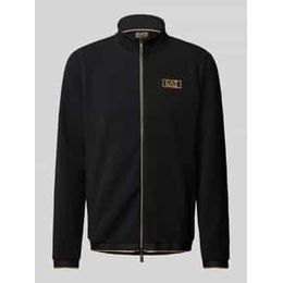 EA7 Emporio Armani Sweatjacke mit Strukturmuster Modell 'GOLD LABEL'