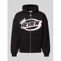 Review Sweatjacke mit Label-Print