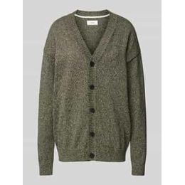 s.Oliver RED LABEL Relaxed Fit Cardigan aus reiner Baumwolle mit V-Ausschnitt in Melange