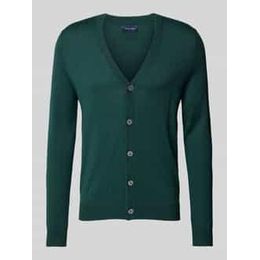 Christian Berg Slim Fit Cardigan aus Woll-Mix mit V-Ausschnitt