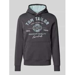 Tom Tailor Regular Fit Hoodie aus Baumwoll-Mix mit Logo Print