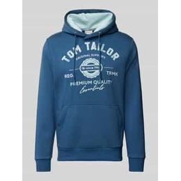 Tom Tailor Regular Fit Hoodie aus Baumwoll-Mix mit Logo Print