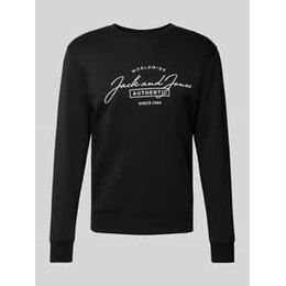 Jack & Jones Sweatshirt mit Label-Print Modell 'FERRIS'