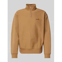 Carhartt Work In Progress Sweatshirt mit Troyer-Kragen Modell 'AMERICAN SCRIPT'