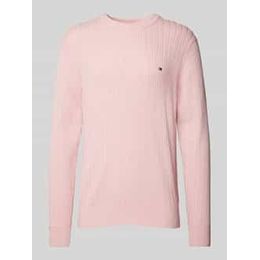 Tommy Hilfiger Slim Fit Strickpullover mit Fischgrät-Struktur