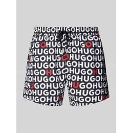 Hugo Regular Fit Badehose mit Label-Print Modell 'TORTUGA'