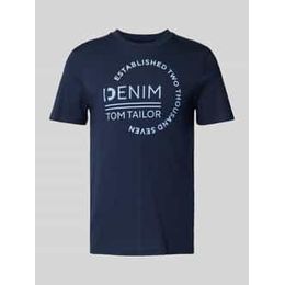 Tom Tailor Denim Regular Fit T-Shirt mit großem Label-Schriftzug