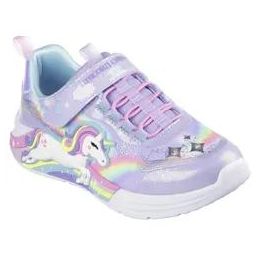 Sneaker Skechers "UNICORN CHASER" Gr. 34, bunt (lavendel-multi) Kinder Schuhe Blinkschuh, LED Schuh, Klettschuh mit blinkendem Einhorn