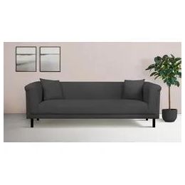 3-Sitzer Inosign "AGNIA B/T/H: 210/85/71 cm" Sofas Gr. B/H/T: 210cm x 71,5cm x 85cm, Material, grau (dunkelgrau) incl. Zierkissen, auch in Cord und Bouclé