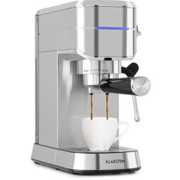 Klarstein - Futura Espressomaschine, Siebträgermaschine mit 1450 Watt, 20 bar, Barista-Qualität, Zweifach Ausguss, Fließstopp, Siebträger