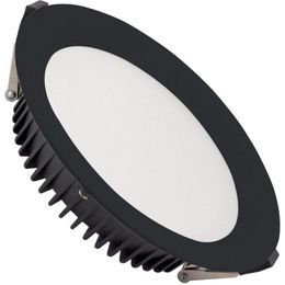 Led Downlight Einbaustrahler 24W Rund samsung Aero 130lm/W Mikroprismatisch lifud Ausschnitt ø 200 mm Schwarz 4000K Nicht Dimmbar Neutralweiß