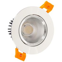 LEDKIA Led Downlight Einbaustrahler 7W Rund cob CRI90 Ausschnitt ø 70 mm Silber No Flicker 6000K Kaltweiß