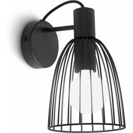 Comely - Vintage Innenwandlicht E27 Industrial Wall Light Black Lampshade Metall Cage Max 60W für Korridortreppen Wohnzimmerbar (Glühbirne nicht