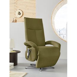 Sit & More TV-Sessel SIT & MORE "Tycoon mit Kopfteilverstellung und 360 Drehfunktion", gr&uuml;n (olive), B:74cm H:112cm T:82cm, 98%Polyester, 2%Polyamid, Sessel, wahlweise manuell oder elektrischer Funktion, auch mit Akku (kabellos)