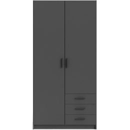 Kleiderschrank Inosign "Sprint Drehtürenschrank, Aufbewahrung Kasten Schrank Stauraum" Schränke Gr. B/H/T: 98,5cm x 200,4cm x 49,8cm, schwarz Breite 98,5147 oder 195,5 cm, je mit Einlegeböden und Kleiderstange