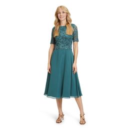 Cocktailkleid Vera Mont "Vera Mont mit Spitze" Gr. 36, Normalgrößen, grün (dark emerald) Damen Kleider Spitze