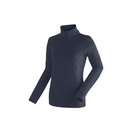 Fleecepullover Maier Sports "Eva", Damen, Gr. 40, blau (dunkelblau), 100% Polyester, hoch geschlossener Ausschnitt, Sweatshirts, Damen Fleece, funktioneller Midlayer, Half-Zip, Regular Fit