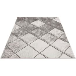 Teppich Carpet City "Noa 9313" Teppiche Gr. B: 120cm, 11mm, L: 170cm, grau Kurzflor, Modern, Weicher For, Pflegeleicht