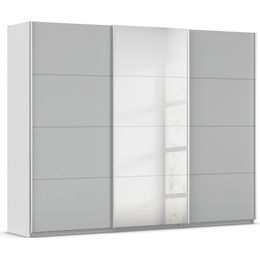 Schwebetürenschrank Rauch "Kleiderschrank Schrank Garderobe AGORDO mit Dekor- oder Hochglanzfront" Schränke Gr. B/H/T: 271 cm x 210 cm x 62 cm, 3 St., grau (seidengrau) durchdachte Innenausstattung, in 4 Breiten und 2 Höhen MADE IN GERMANY