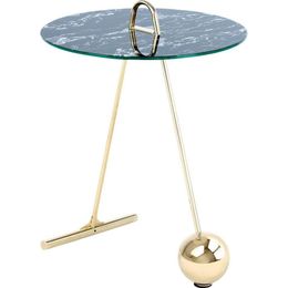 Beistelltisch Kayoom "Pendulum 525" Tische Gr. B/H/T: 46cm x 60cm x 46cm, schwarz (gold, schwarz) Marmoroptik, Gestell im Pendel-Design, praktisch tragbar