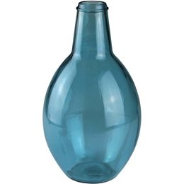 Bodenvase AM Design, blau, B:20,00cm H:38,00cm T:20,00cm, Glas, Vasen, mundgelasen, Höhe 38 cm