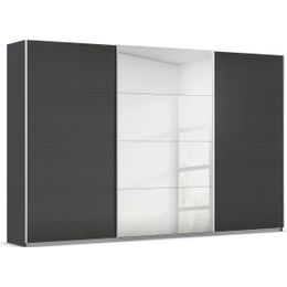 Schwebetürenschrank Rauch "Kleiderschrank Schrank Garderobe AGORDO mit Dekor- oder Hochglanzfront" Schränke Gr. B/H/T: 360 cm x 229 cm x 62 cm, 3 St., grau (graumetallic, hochglanz effektgrau) durchdachte Innenausstattung, in 4 Breiten und 2 Höhen MADE IN GERMANY