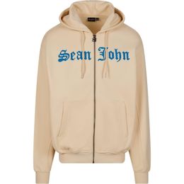 Sweatjacke Sean John "Sean John Herren JM232-019-01 SJ Old English Logo Zip Hoodie" Gr. XL, beige (sand, blue) Herren Sweatjacken