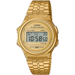 Chronograph CASIO VINTAGE Armbanduhren goldfarben Damen Quarzuhr, Armbanduhr, Damen, Herren, digital, retro, Stoppfunktion