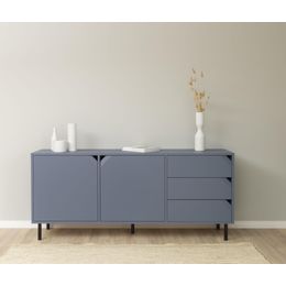 Sideboard Tenzo Sideboards Gr. B/H/T: 177 cm x 77 cm x 43 cm, 3 St., blau (lake blue) 2 Türen, 3 Schubladen