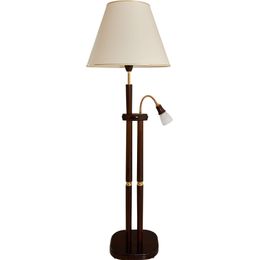 LED Stehlampe Lampen Gr. Ø 55 cm Höhe: 155 cm, braun (messingfarben, nussbaumfarben) mit Leseleuchte