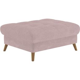 Hockerbank Home Affaire "Blackburn II" Hocker Gr. B/H/T: 102cm x 46cm x 82cm, Cord, rosa (stripes 8626 flamingo) Passend zu der Garnitur, wahlweise mit Kaltschaum