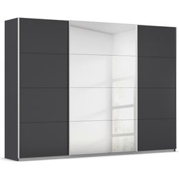 Schwebetürenschrank Rauch "Kleiderschrank Schrank Garderobe AGORDO mit Dekor- oder Hochglanzfront" Schränke Gr. B/H/T: 315 cm x 229 cm x 62 cm, 3 St., grau (graumetallic) durchdachte Innenausstattung, in 4 Breiten und 2 Höhen MADE IN GERMANY