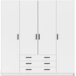 Kleiderschrank Inosign "Sprint Drehtürenschrank, Aufbewahrung Kasten Schrank Stauraum" Schränke Gr. B/H/T: 195,5cm x 200,4cm x 49,8cm, weiß Breite 98,5147 oder 195,5 cm, je mit Einlegeböden und Kleiderstange