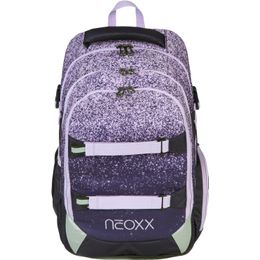 Schulrucksack neoxx "Active Pro, Glitterally perfect" Gr. B/H/T: 31cm x 45,5cm x 24cm, lila (glitterally perfect), Kinder, Polyester, Rucksäcke