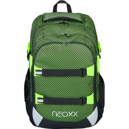 Schulrucksack neoxx "Active Pro, All about Neon" Gr. B/H/T: 31cm x 45,5cm x 24cm, grün (all about neon), Kinder, Polyester, Rucksäcke